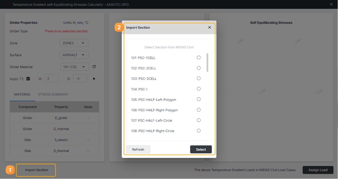 [API] Temperature Gradient Self-Equilibrating Stress Calculator